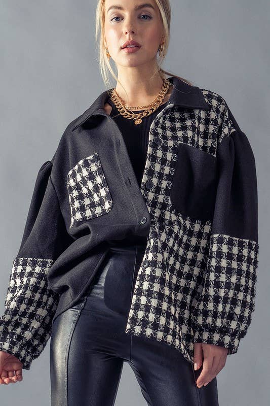 Zara Hounds Tooth Shacket – One Common